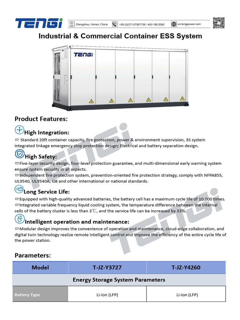 Industrial & Commercial Container ESS System: Product Features | PDF ...
