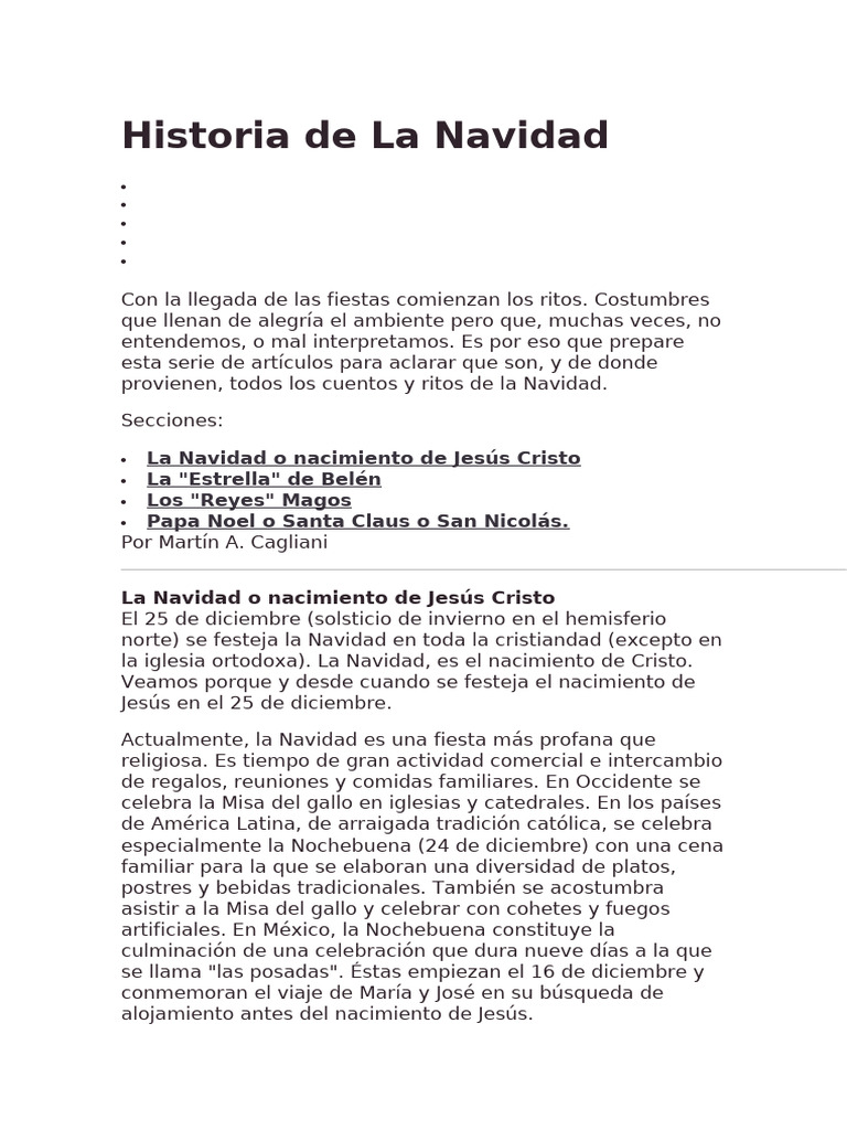 Historia de La Navidad | PDF | Natividad De Jesus | Navidad