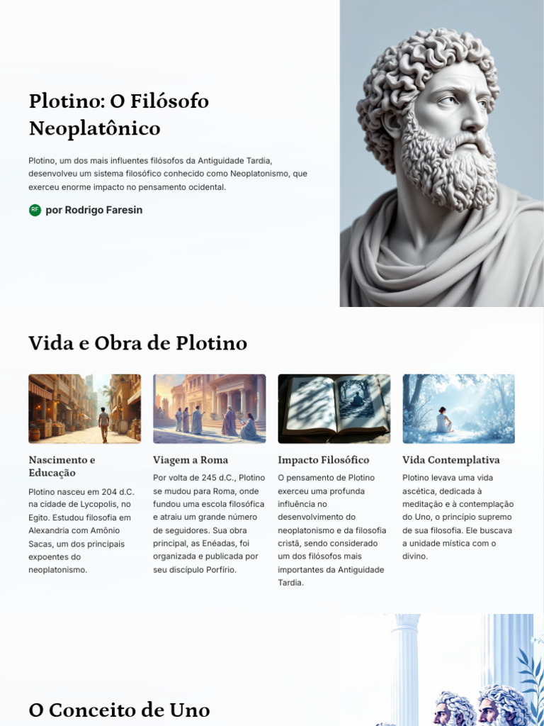 Plotino-O-Filosofo-Neoplatonico - Professor Rodrigo Faresin @rfaresin | PDF | Neoplatonismo