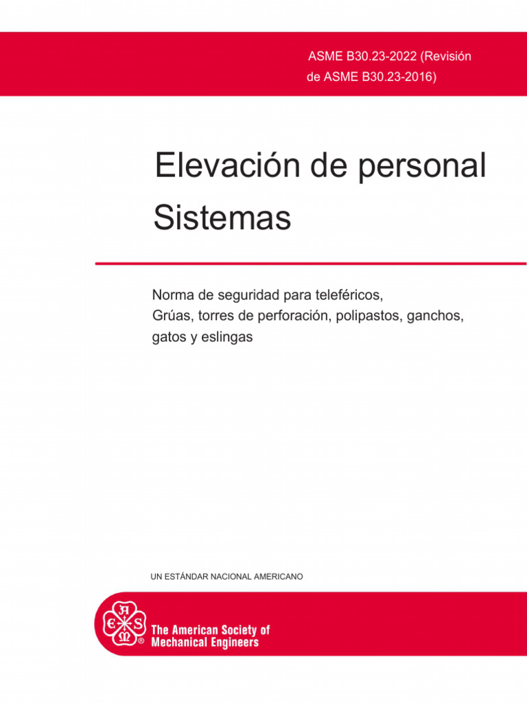 Asme B30.23 2022 | PDF | Grúa (máquina) | Patentar