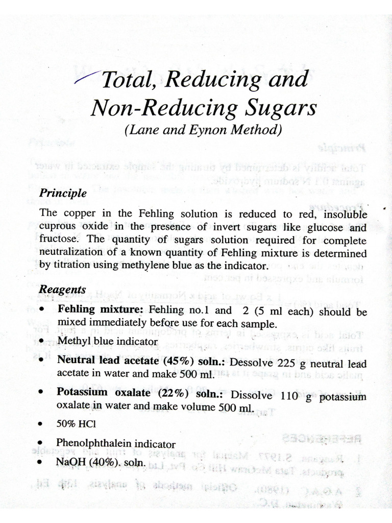 Lane and Eynon Method On Sugars | PDF