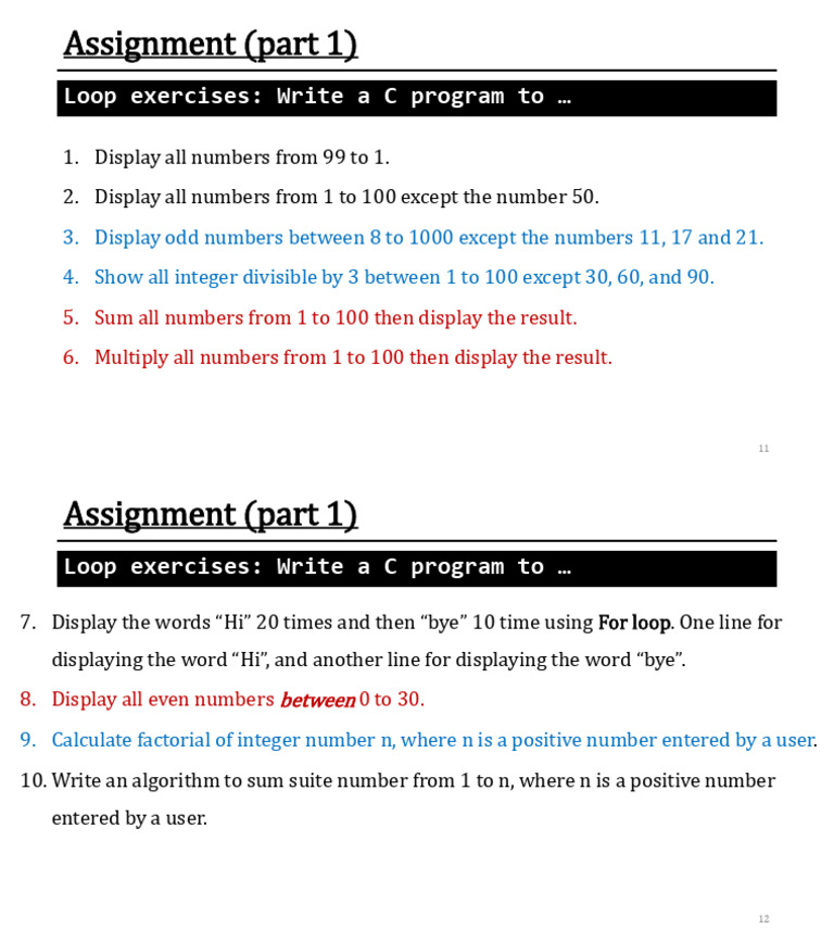 Topic5-Introduction To Loop and Using Loop For - ASSIGNMENT1 | PDF