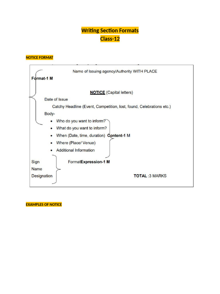 Class 12 Writing Formats Guide | PDF | Computers