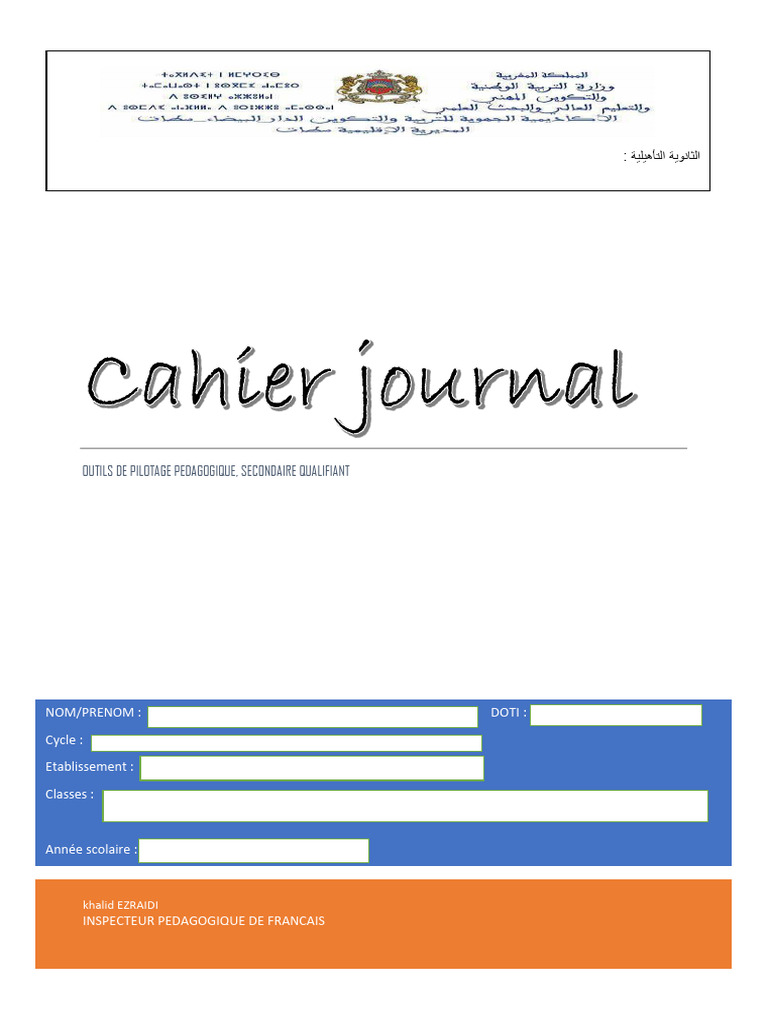 Cahier Journal Lycée - Outils Pédagogiques | PDF