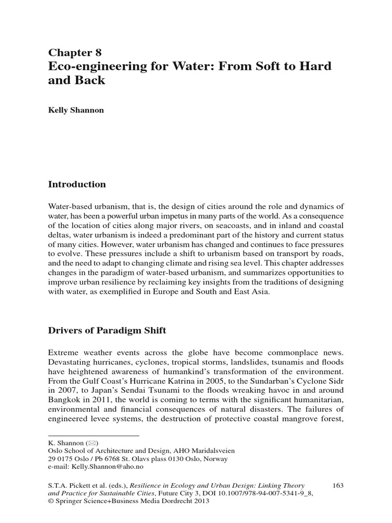 Urban Resilience Through Water Design | PDF | River | Water