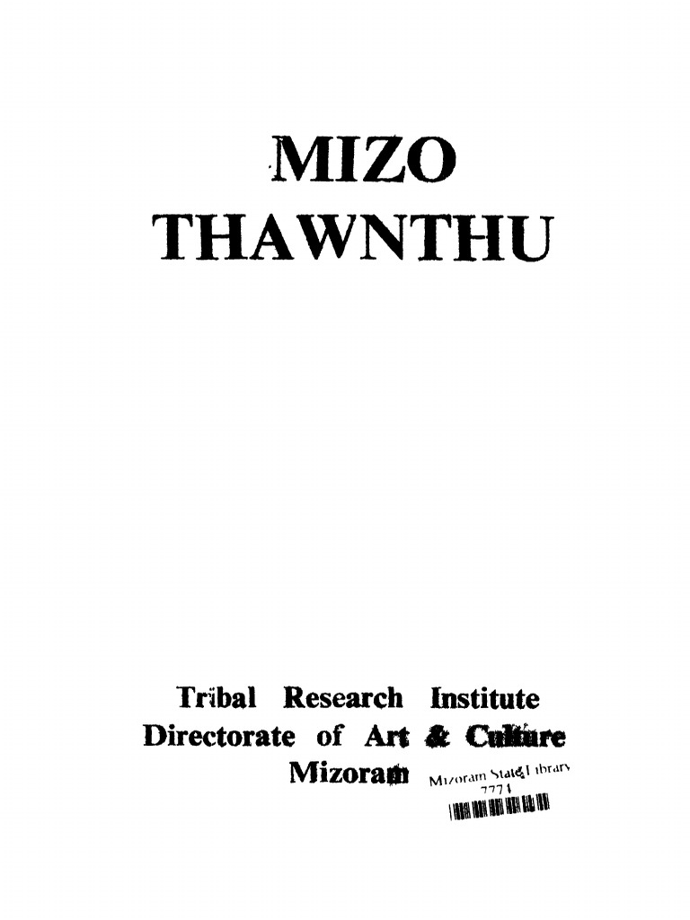 Mizo Thawnthu (1992) | PDF
