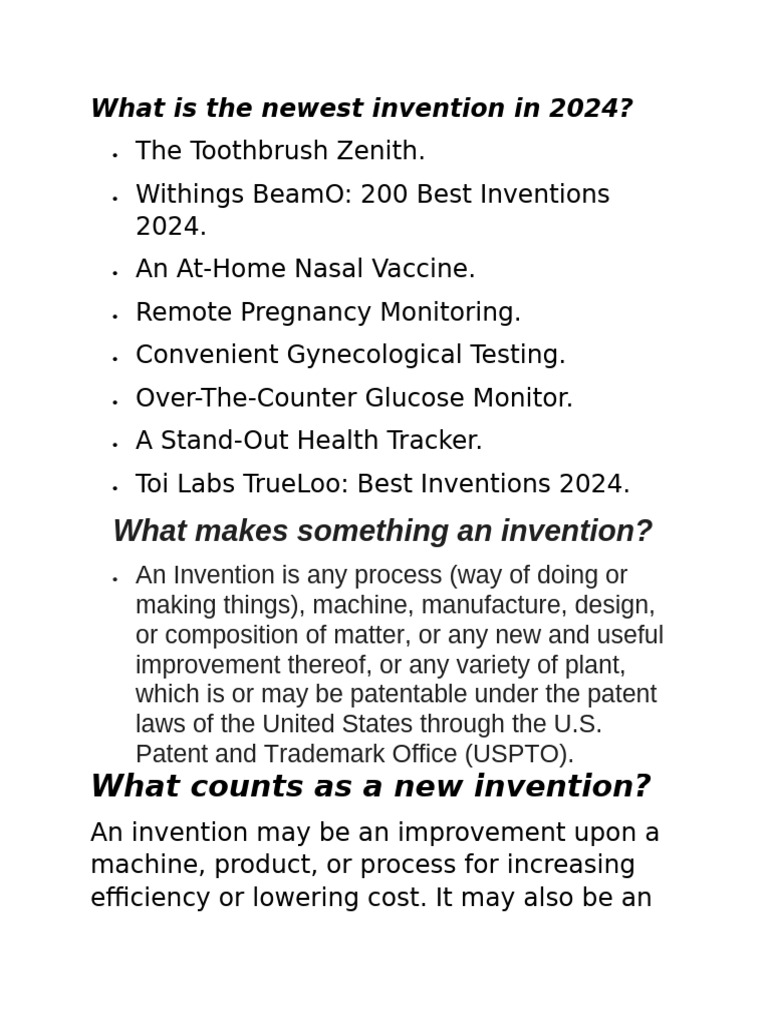 Newest Inventions | PDF