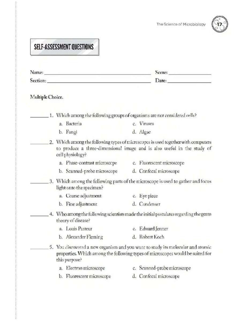 Self Assessment Chapter 1 | PDF