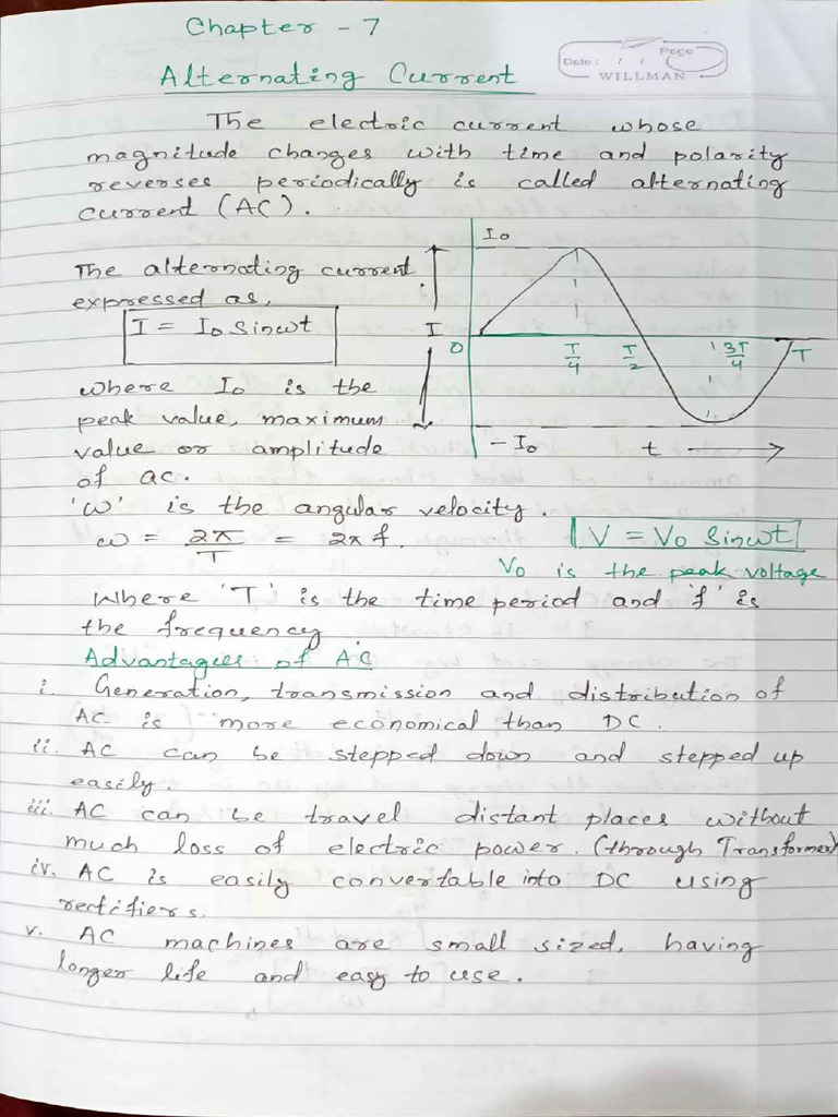 Alternating Current ch7 | PDF