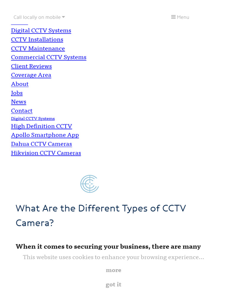 Types of CCTV Systems Explained | PDF | Closed Circuit Television ...
