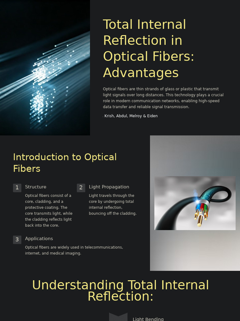 Total Internal Reflection in Optical Fibers Advantages | PDF | Optical ...