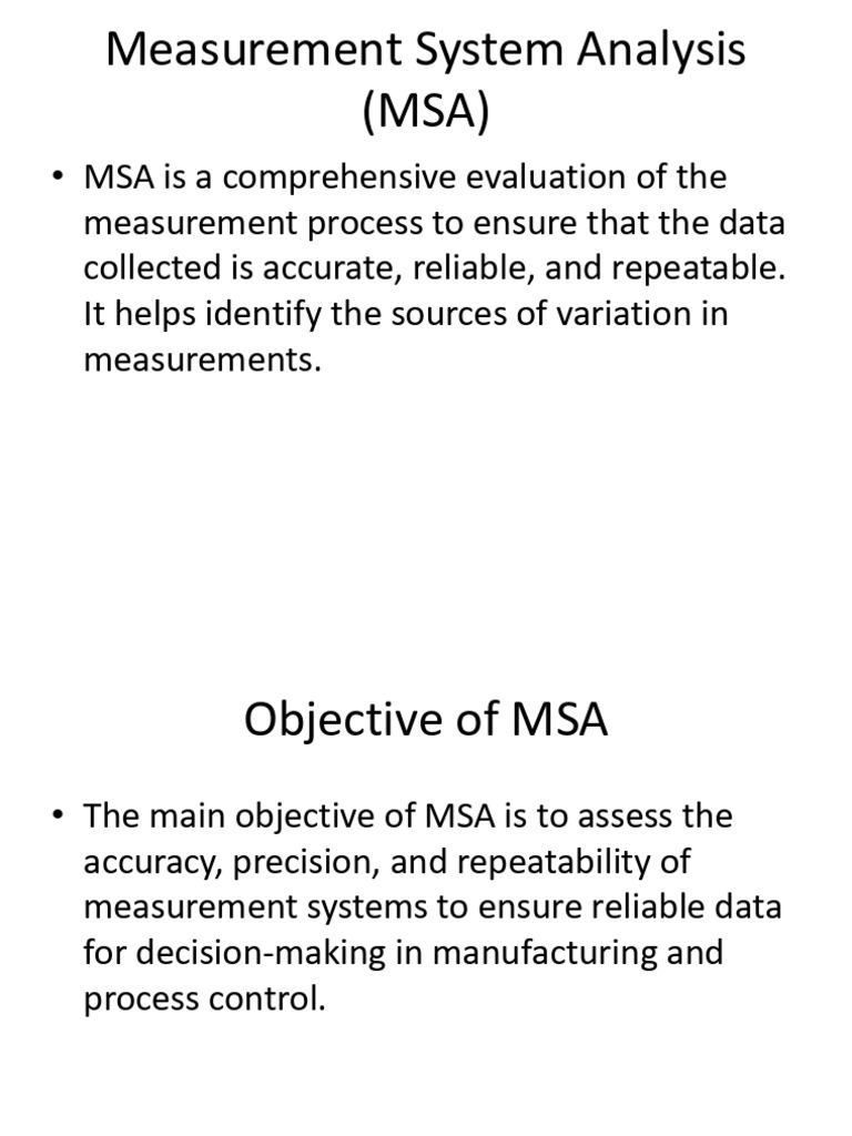 Measurement System Analysis (MSA) | PDF | Accuracy And Precision | Measurement