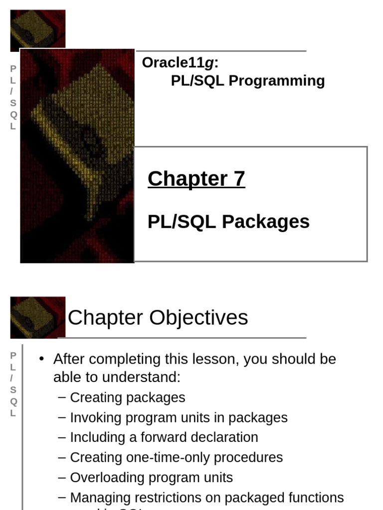 PL/SQL Packages in Oracle 11g | PDF | Pl/Sql | Parameter (Computer Programming)