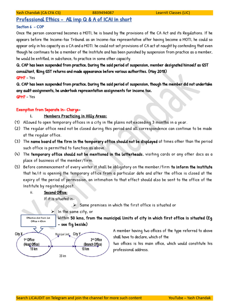 Professional Ethics All Imp Q&A of ICAI | PDF | Accountant | Audit