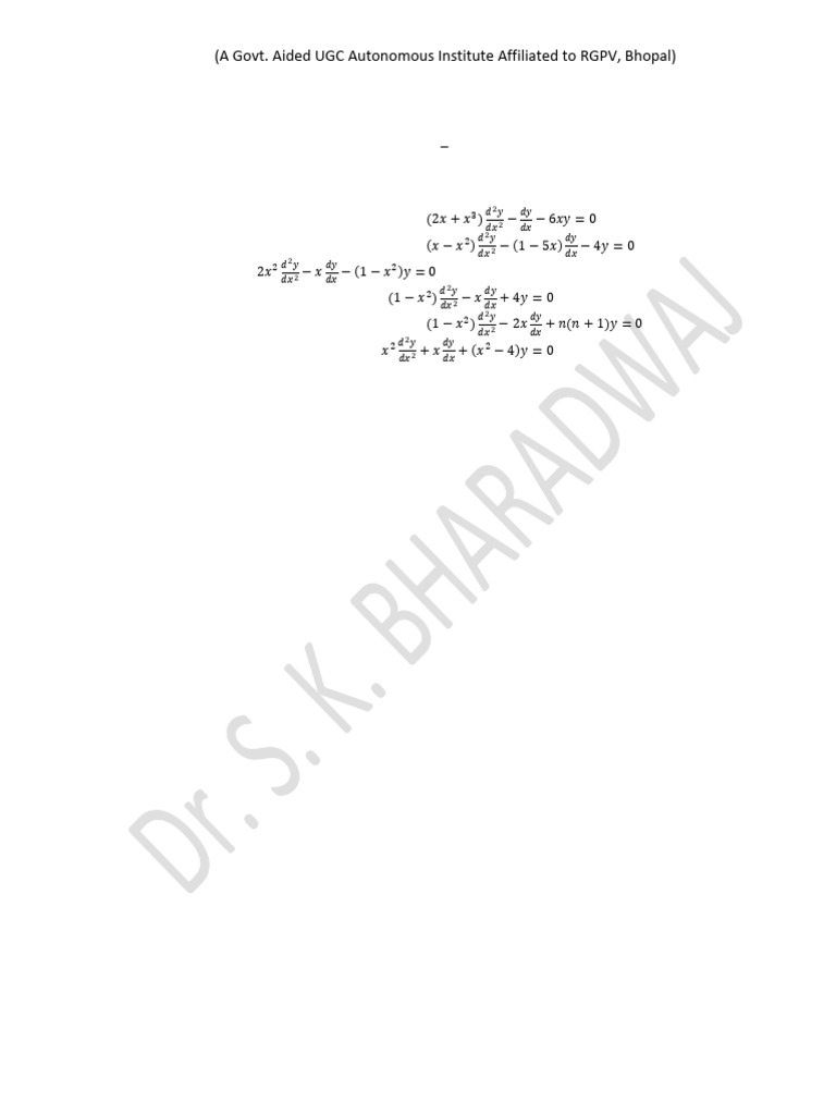 UNIT-II (Assignment-4) (Series Solution) .PDF - Crdownload | PDF ...