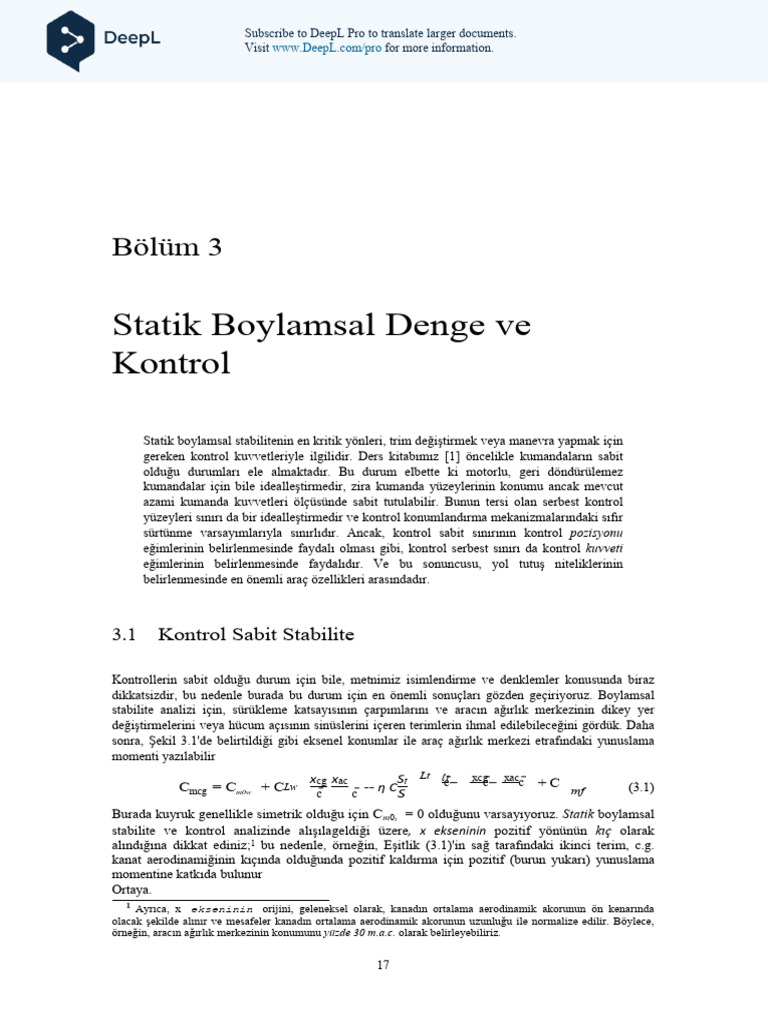 Static Longitudinal Stability and Control (1) TR | PDF