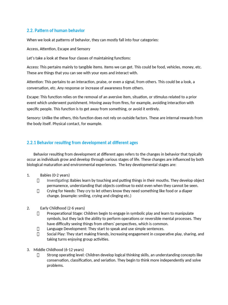 Human Behavior Patterns & Development | PDF | Self Concept | Behavior