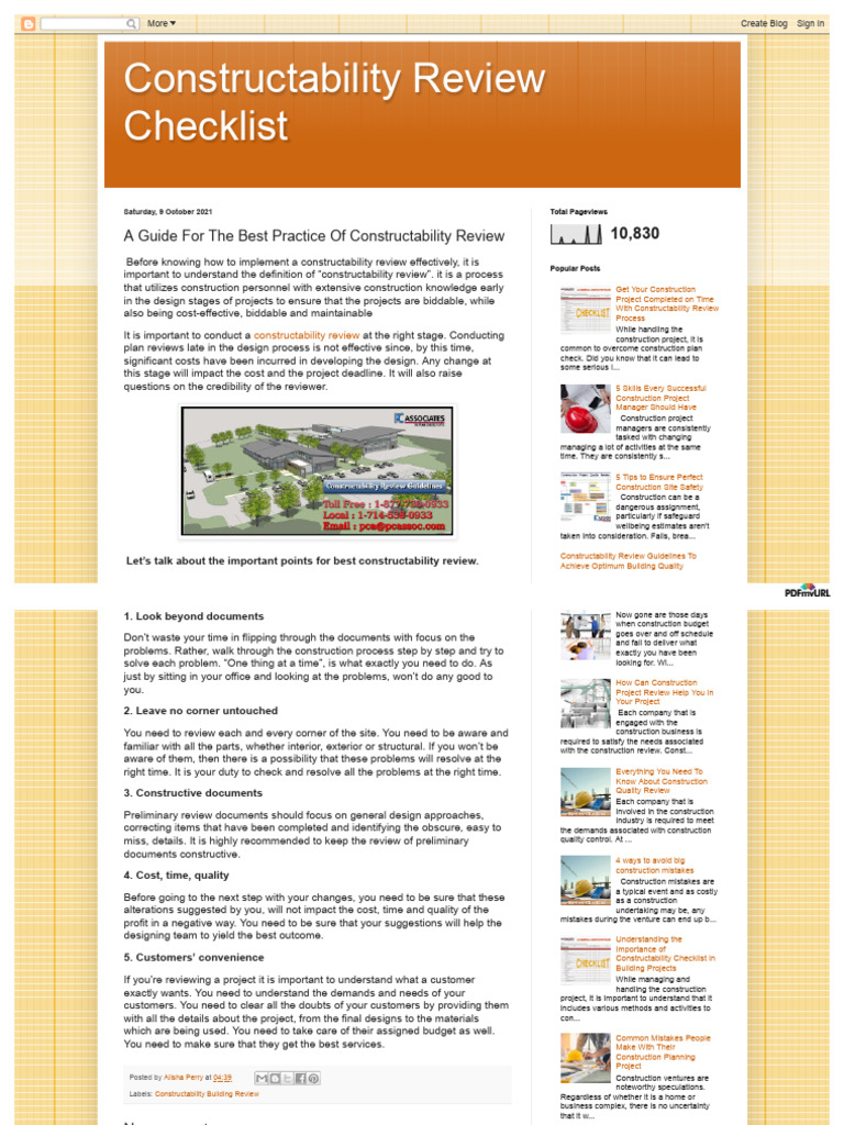 A Guide For The Best Practice of Constructability Review | PDF