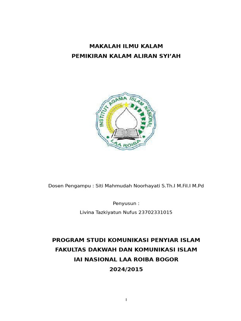 Makalah Ilmu Kalam | PDF