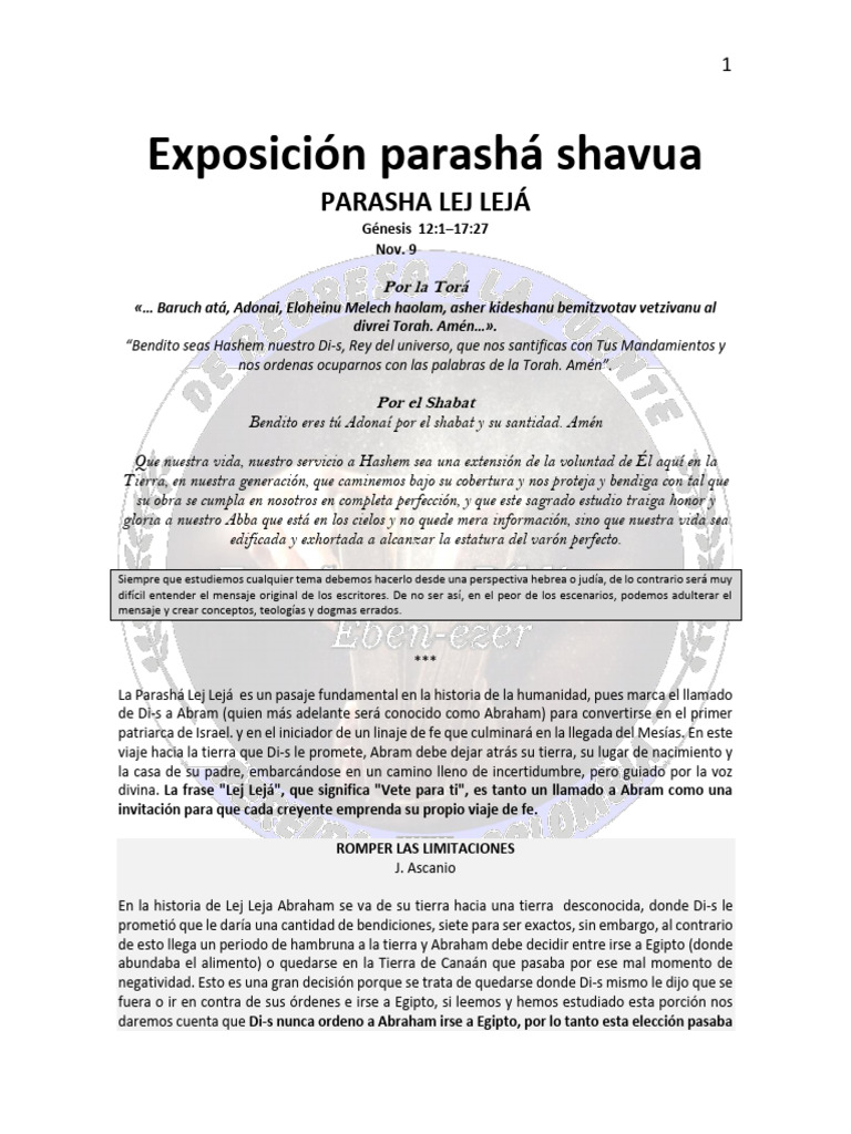 Parasha No. 3 Lej Lejá 5785 | PDF | Abrahán | Ismael
