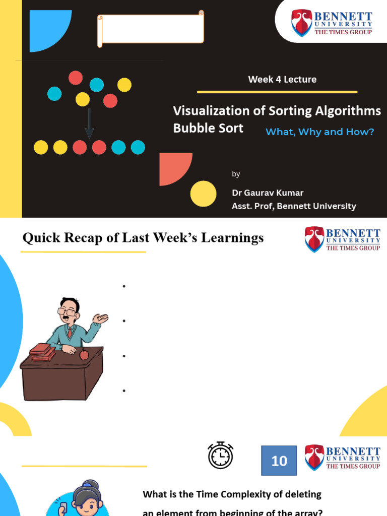 DS Week 4 Lecture Sorting Bubble Selection by DR Gaurav | PDF | Computer Science | Algorithms ...
