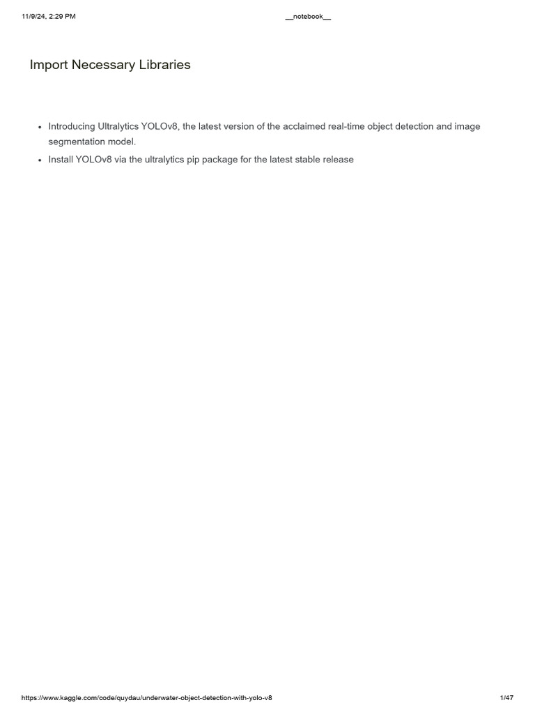 Ultralytics YOLOv8 Installation Guide | PDF | Software | Computing