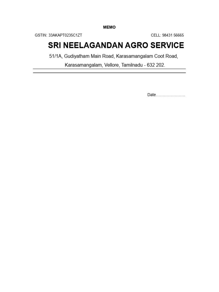 RMM Urakadai Memo | PDF