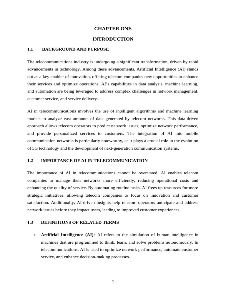 AI IN TELECOMMUNICATION | PDF | Artificial Intelligence | Intelligence ...