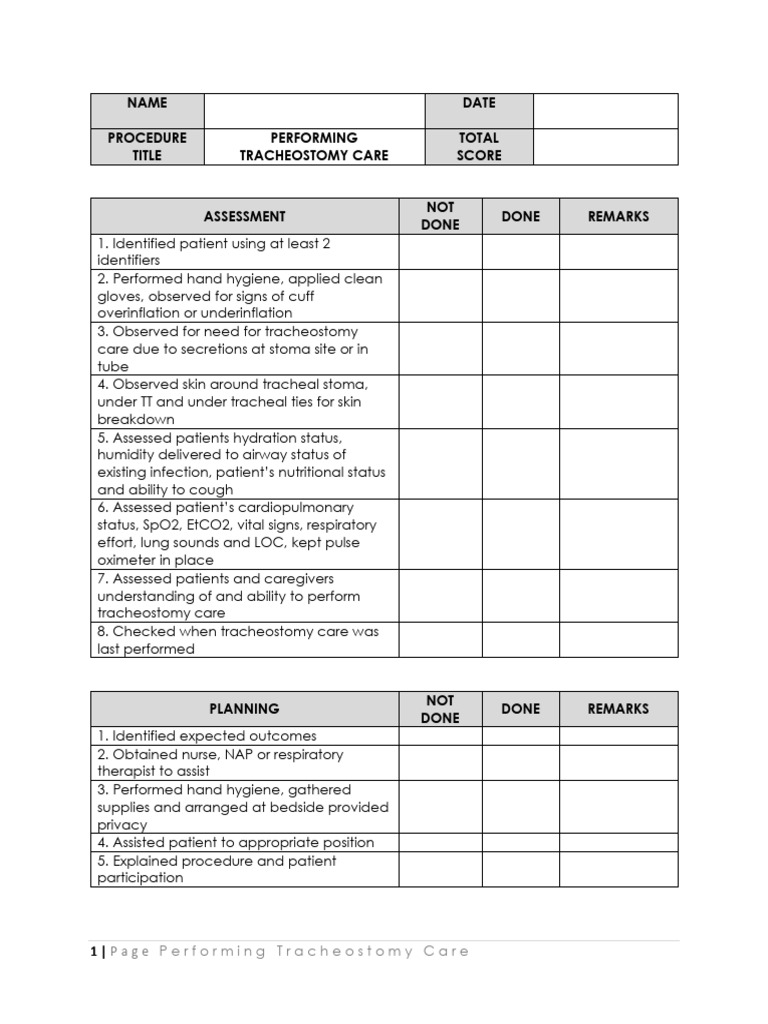 Chest Tracheostomy Care | PDF | Caregiver | Medicine