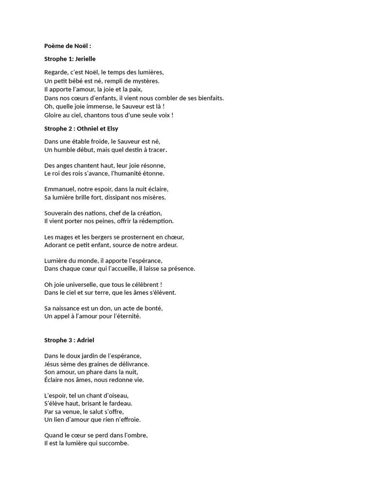 Poème de Noël | PDF | Noël