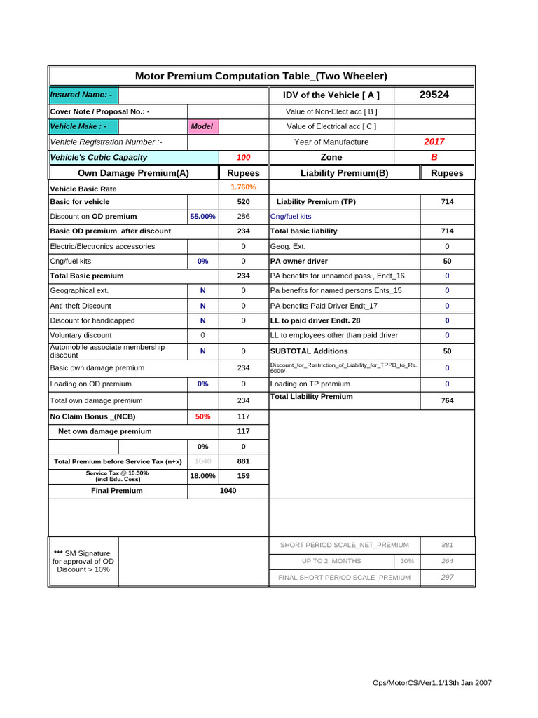 Motor - Calculation With Reveised TP & ST..REVISED 22-23 | PDF ...