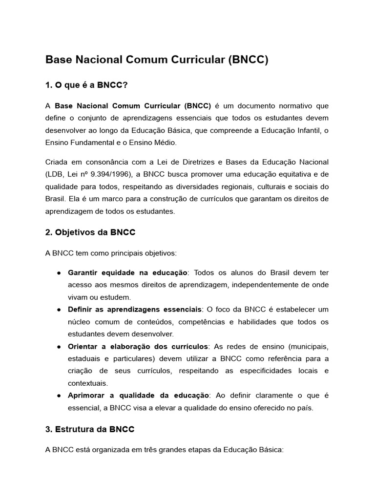 Download da BNCC em PDF | PDF | Pré-escola | Pedagogia