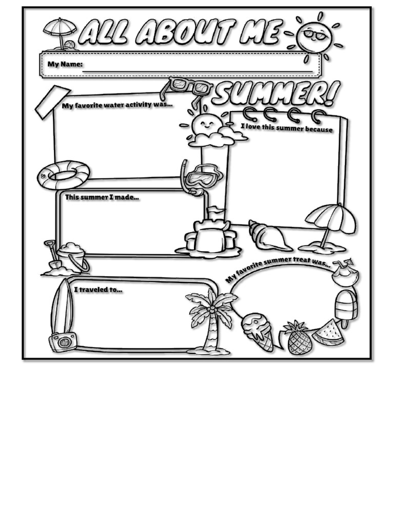 All About Me Summer | PDF