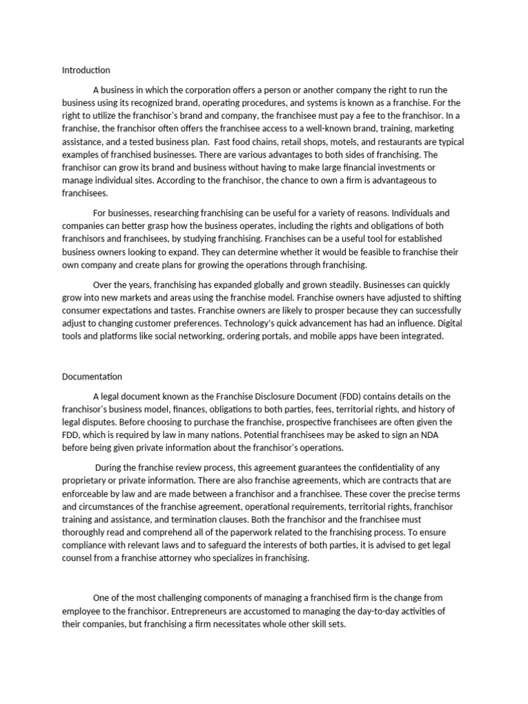 CASE-STUDY | PDF | Franchising | Business