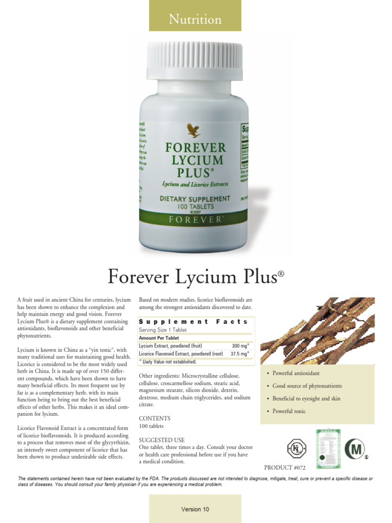 072 Forever Lycium Plus ENG | PDF | Flavonoid | Magnesium