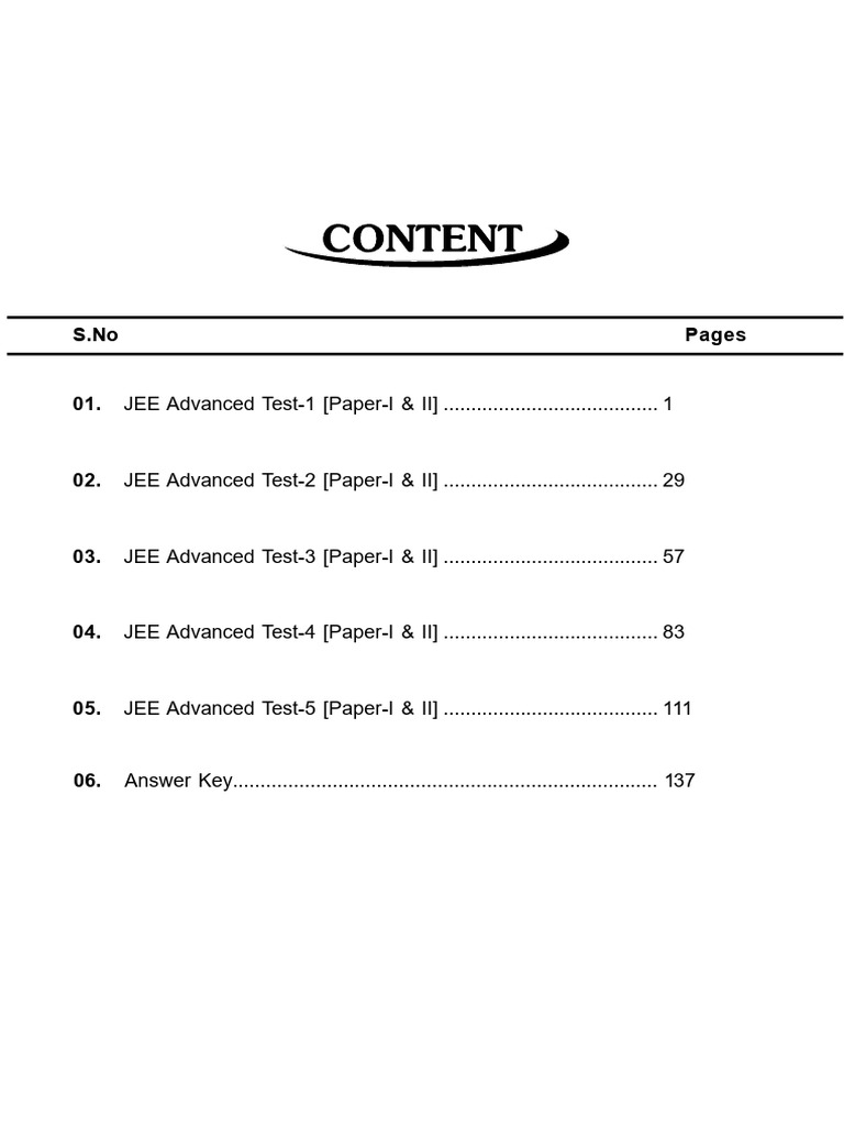 JEE Advanced Test Series Overview | PDF