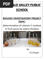 Analysis of Vitamin C in Fruit Juice | PDF | Titration | Chemistry