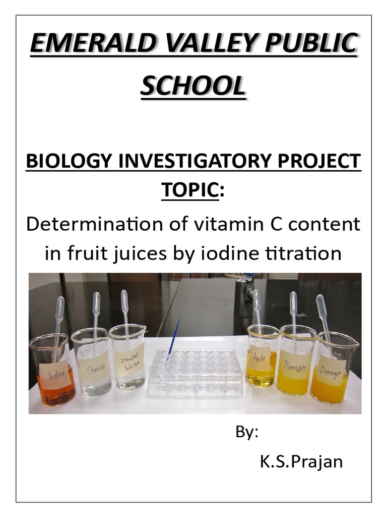 Prajan Bio Project | PDF | Titration | Chemistry