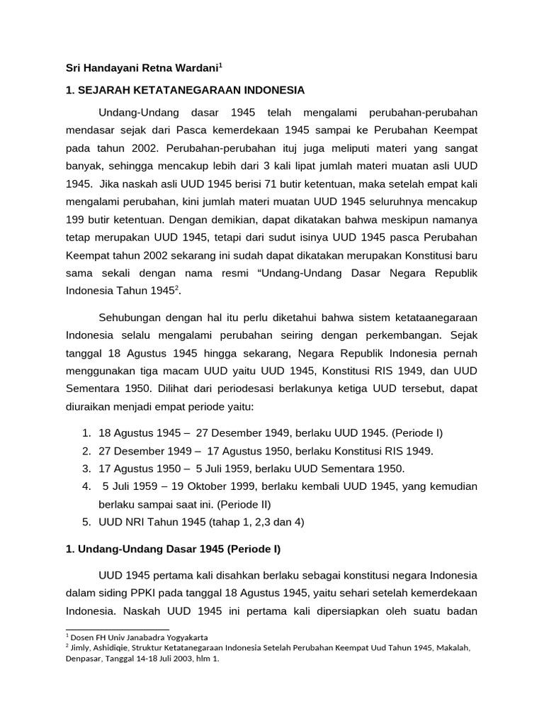 Sejarah Ketatanegaraan Indonesia | PDF | Politik Sejarah Ketatanegaraan Indonesia | PDF | Politik