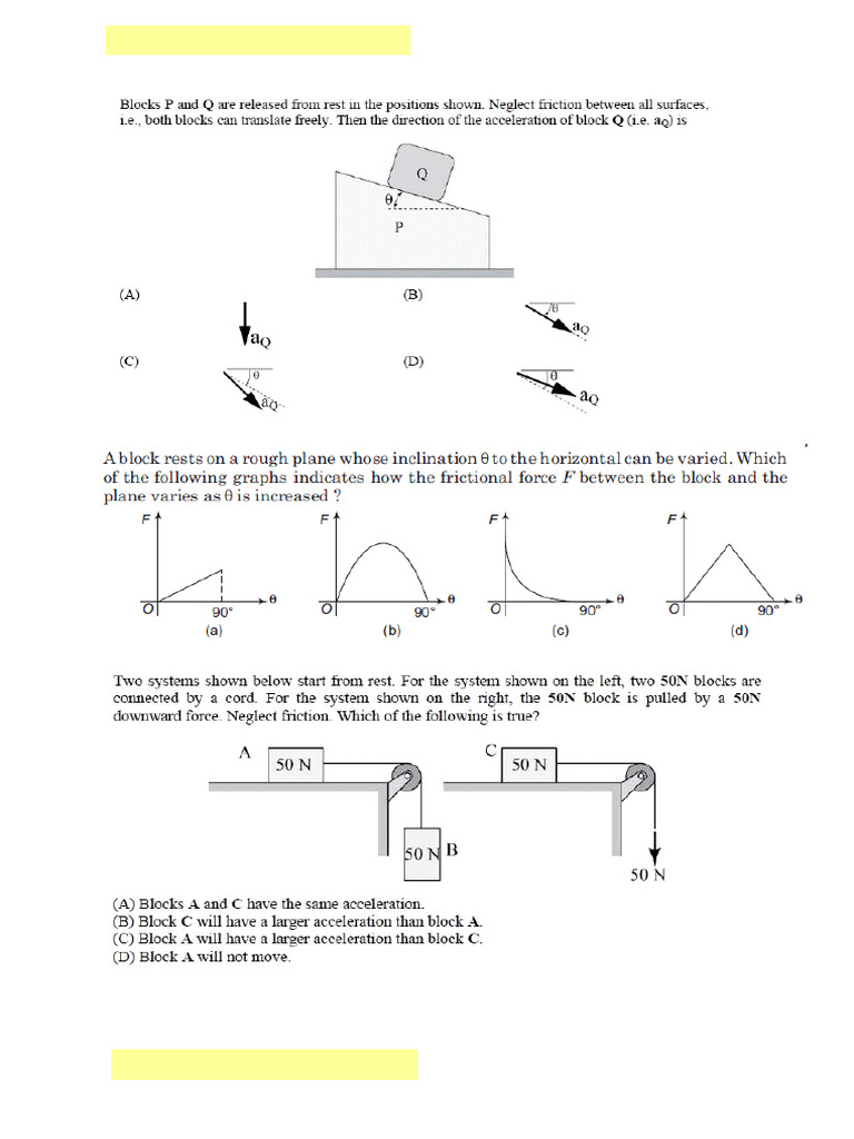 Physics Problem Set | PDF