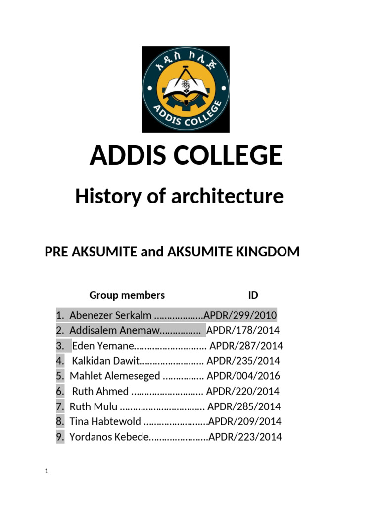 PRE AXUMITE and AXUMITE KINGDOM | PDF