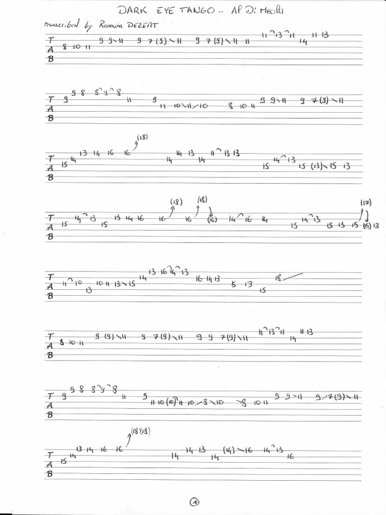Dark Eye Tango TAB - Transcribed by RD | PDF