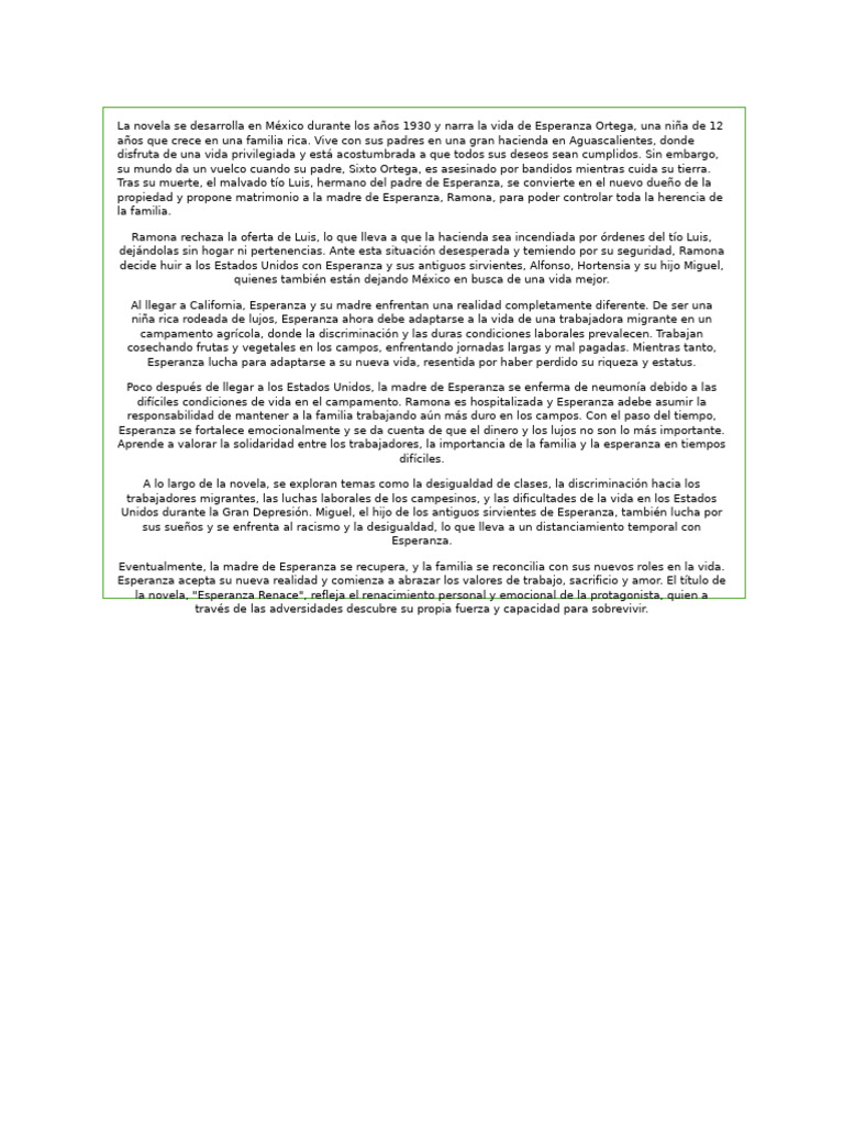 Esperanza Renace - INGLES - 7A | PDF | Ciencias sociales | Clásicos