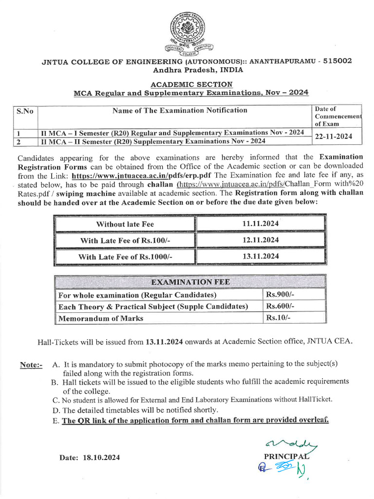 Examination Time Table | PDF