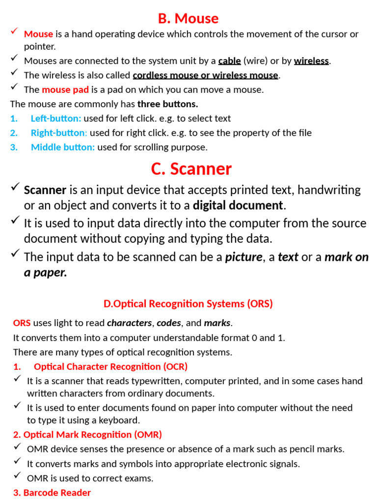 Input Devices | PDF | Image Scanner | Computing