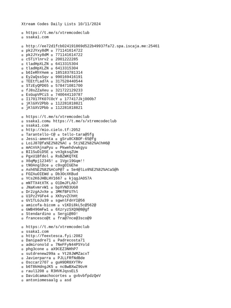 500 Codes Iptv Xtream Codes and Mac STB Codes 10.11.2024 | PDF | Chess ...