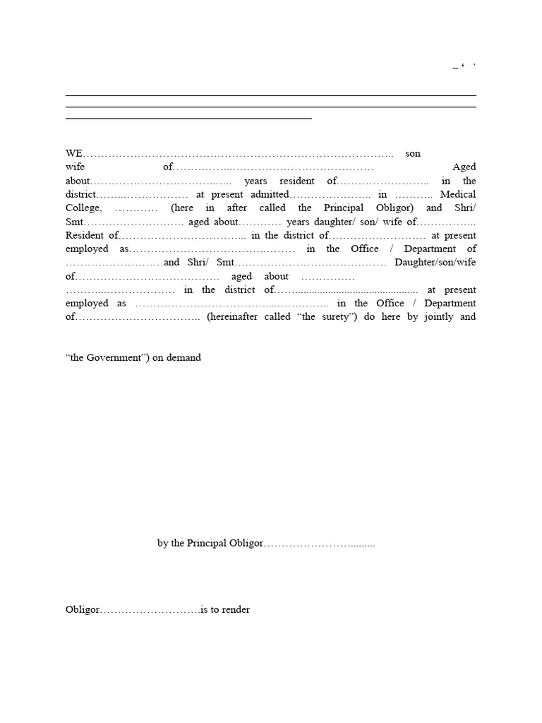 Bond Format Annexure A 2017 | PDF | Doctor Of Medicine | Affidavit