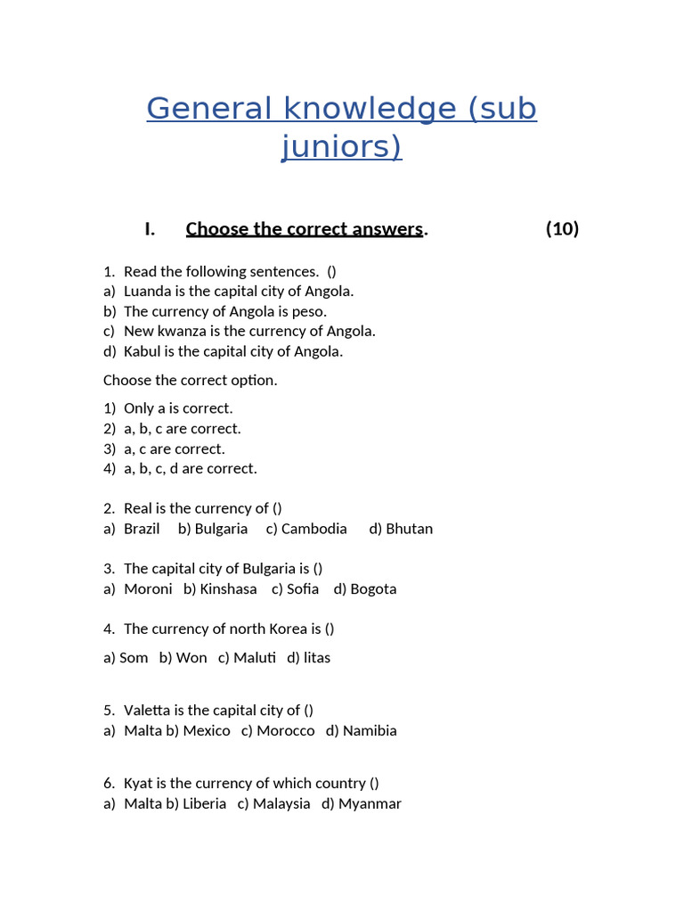 General Knowledge | PDF | International Finance | Foreign Exchange Market