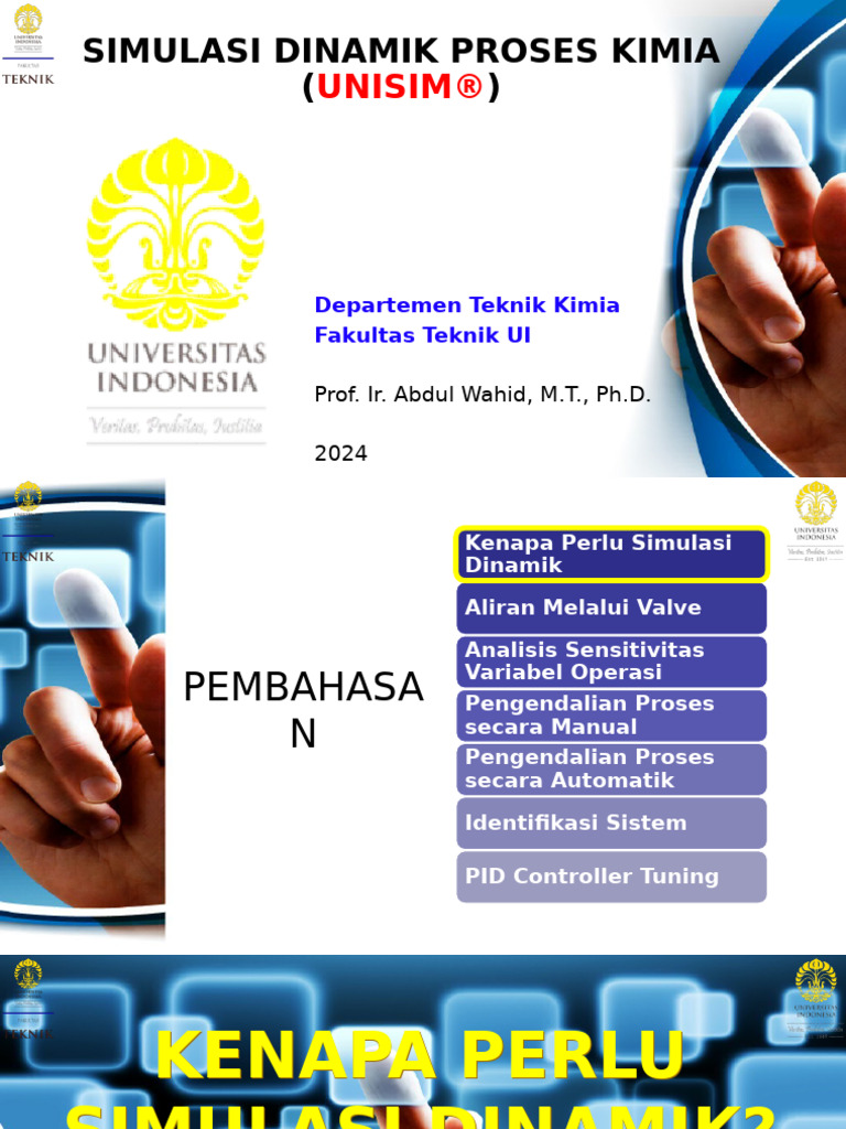 01 Pentingnya Simulasi Dinamik Proses Kimia (2024) | PDF