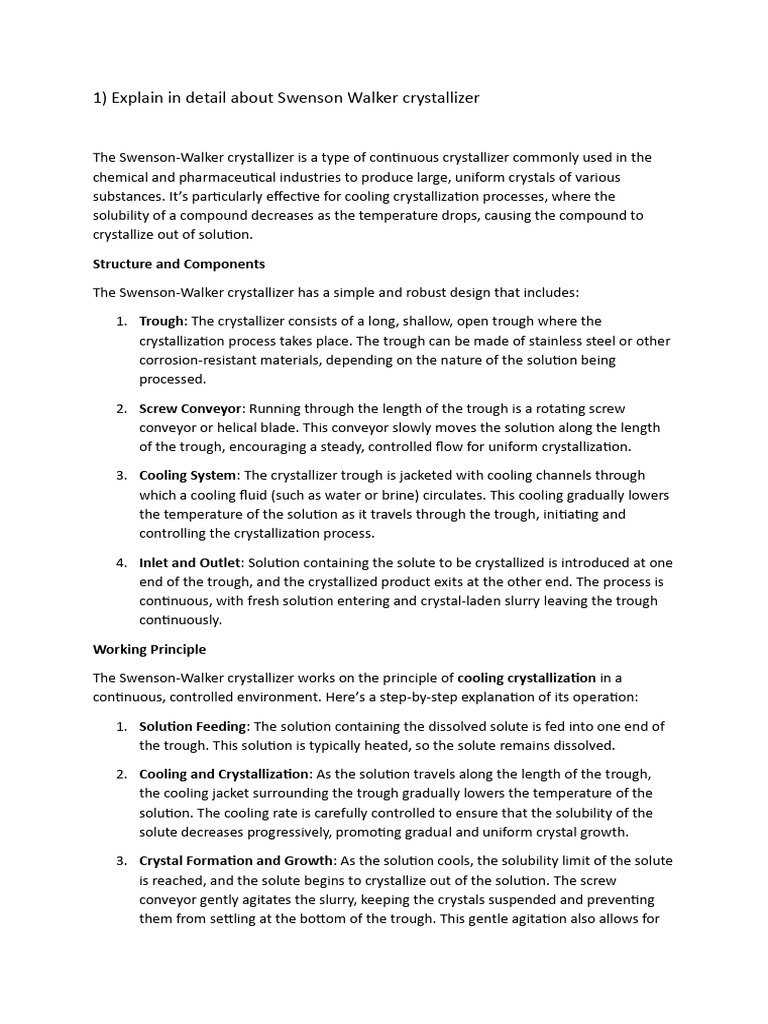Crystallizer Guide for Chemists | PDF | Distillation | Crystallization